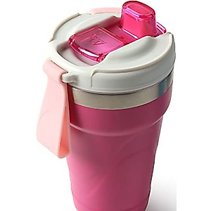 Arctic Zone 16oz Vacuum Insulated Triple-Layer Stainless Steel Super Chug Tumbler Travel Bottle, Pink