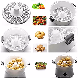 TINTAG Potato Peeler,Potato Peeling Machine,Fully Automatic Salad Rotator,One-Touch Start,Load-Bearing 1KG Potato Electric Peeling Machine,Peeling Tool for Kitchen,Home and Commercial