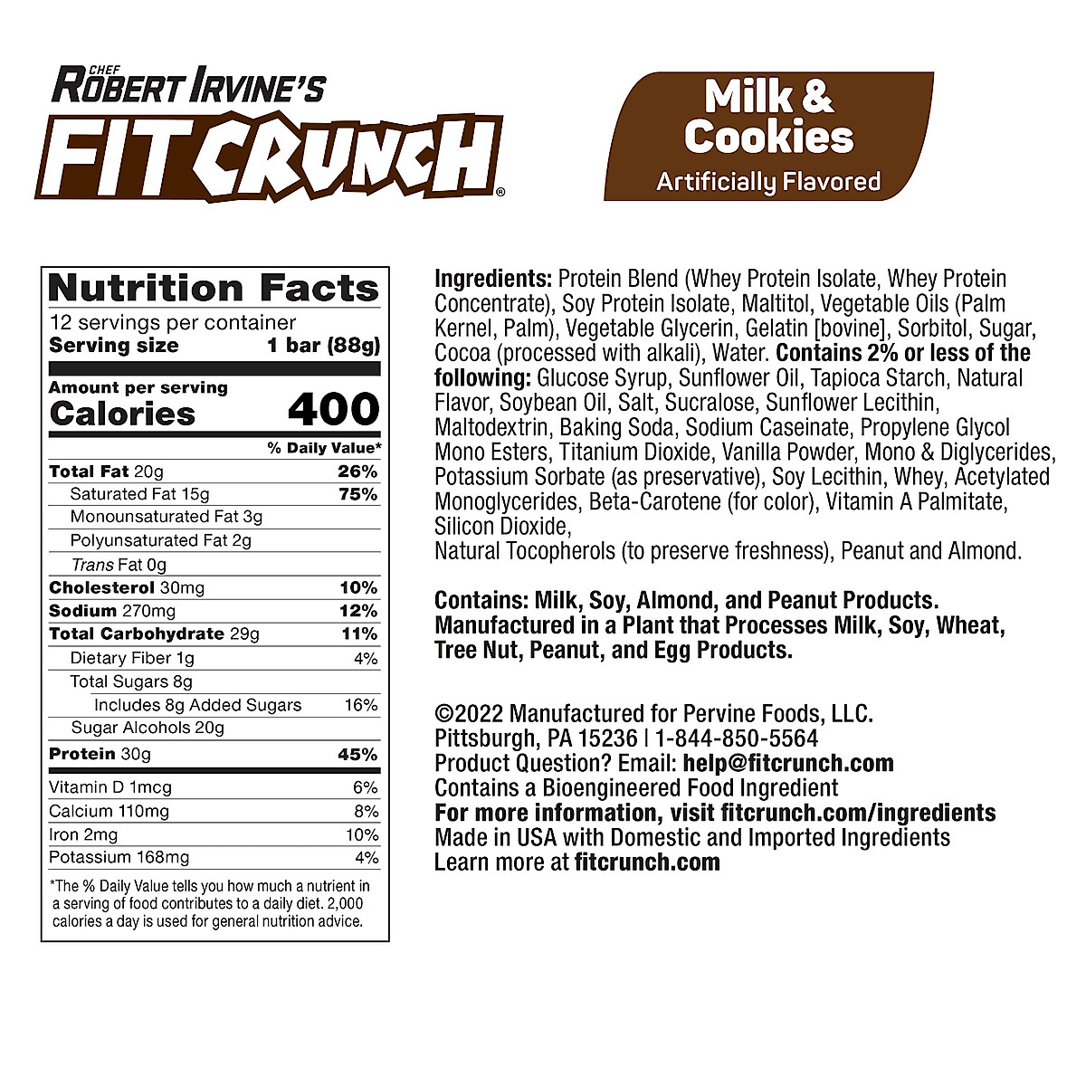 FITCRUNCH Full Size Protein Bars, Designed by Robert Irvine, 6-Layer Baked Bar, 6g of Sugar, Gluten Free & Soft Cake Core (Variety Pack)