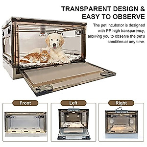 GIFANK Incubator for Puppies with Heating Large PET Brooder Nursery Kitten Incubator for Puppies with Pet Bed Mat,Pet Medicine Feeder,Temperature Detection and Nebulization Kit,8PCS