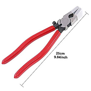 Swpeet Heavy Duty Key Fob Pliers Tool, Metal Glass Running Pliers with Curved Jaws, Studio Running Pliers Attach Rubber Tips Perfect for Key Fob Hardware Install and Stained Glass Work