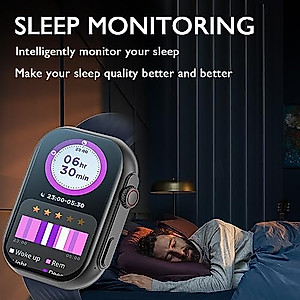 Smart Watch for Men Women 2.01" (Answer/Make Call) Fitness Tracker 100+ Sports Modes, Fitness Tracker with Heart Rate Monitor, Sleep, Blood Oxygen Smart Watches for iPhone Android Samsung(Grey)