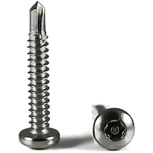 Torx w/Pin Tamper Proof Security Pan Self Driller TEK-3 Screw 410 Stainless Steel - #8 x 1/2 (T-15) Qty-25