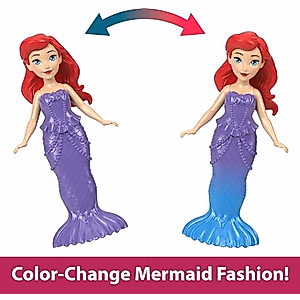 Mattel Disney Princess The Little Mermaid Toys, Ariel Doll House Stackable Castle with Land & Sea Levels, Small Doll, 1 Friend, 12 Pieces, Pool