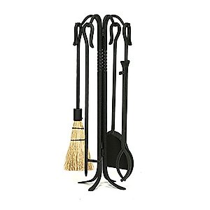 Minuteman International Shepherd's Hook I, 26-in 5-Piece Fireplace Tool Set,WR-21-26,Black
