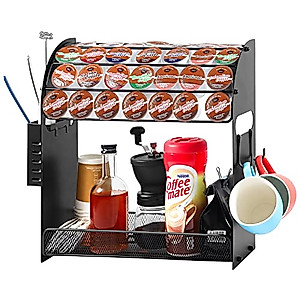 Metal K Cup Holders for Counter by Kinkota, K Cup Organizer, Large Capacity Coffee Pod Holder Coffee Station Organizer, Durable Coffee Bar Accessories