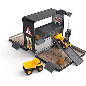CAT Construction Toys, Store N Go Construction Playset with Travel Case, Ages 3+, 2 Little Machines Vehicles & Assortment of Construction Site Accessories, Quality, Durable & Realistic