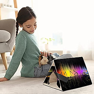 RATGDN Small Pet Hideout Colorful Music Note Hamster House Guinea Pig Playhouse for Dwarf Rabbits Hedgehogs Chinchillas