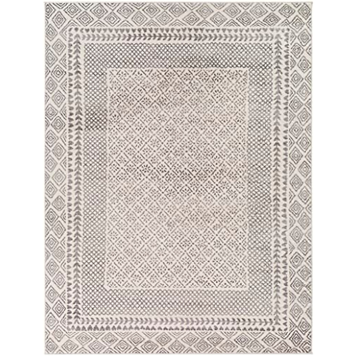 Artistic Weavers Vanessa Bohemian Border Area Rug, 5 ft 3 in x 7 ft 1 in, Gray