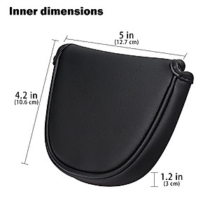 BIG TEETH Mallet Putter Cover Black, Putter Cover Mallet Magnetic, Putter Headcover Mallet for Odyssey Center Shafted Mallet Putter