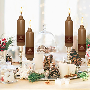 4 PCS Short Taper Candles Brown Candle Tapers Candle Sticks 5 inch for Dinner Household Wedding Party Home Décor Candles