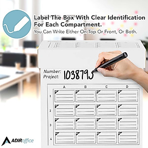 Adir Cardboard Roll File Storage Organizer - Vertical File Sorter - Blueprint, Poster, Plans, Gift Wrap, And Map Holder Station-16 Slots (for Rolls up to 37 Inches Long)