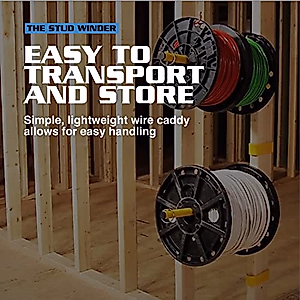 Angel Guard Spool Tools Stud Winder - The Easy to Install, Portable, All Steel Spool Holder Wire Dispenser for Fast Load Dispensing of Wire Reels, Coils, Cables, & More - Holds Up To 100 Pounds