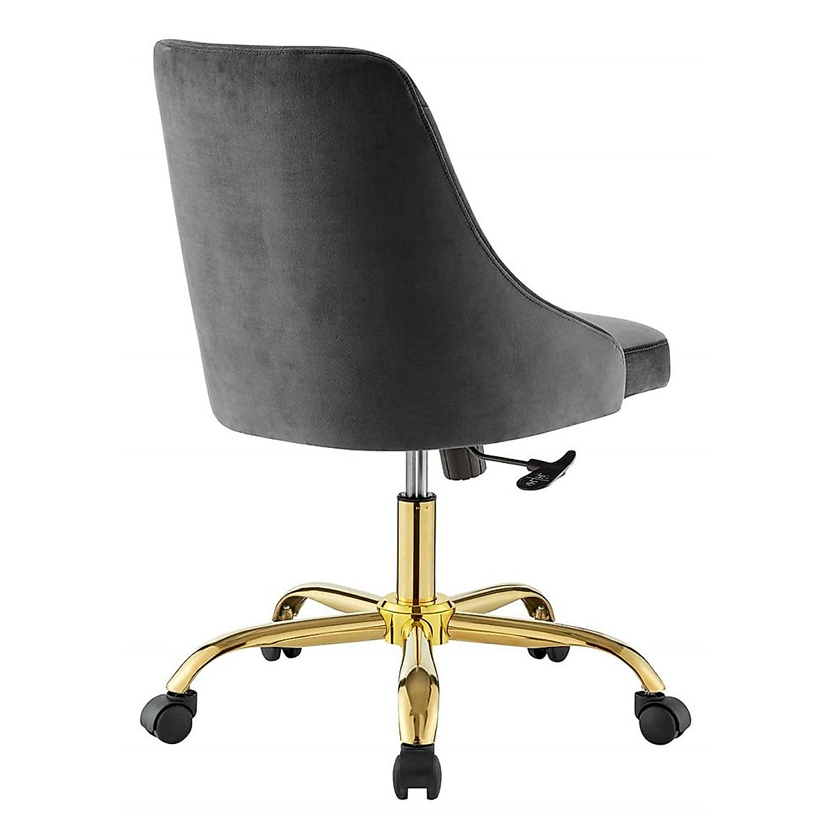 Modway Distinct Tufted Swivel Performance Velvet Office Chair, Gold Gray