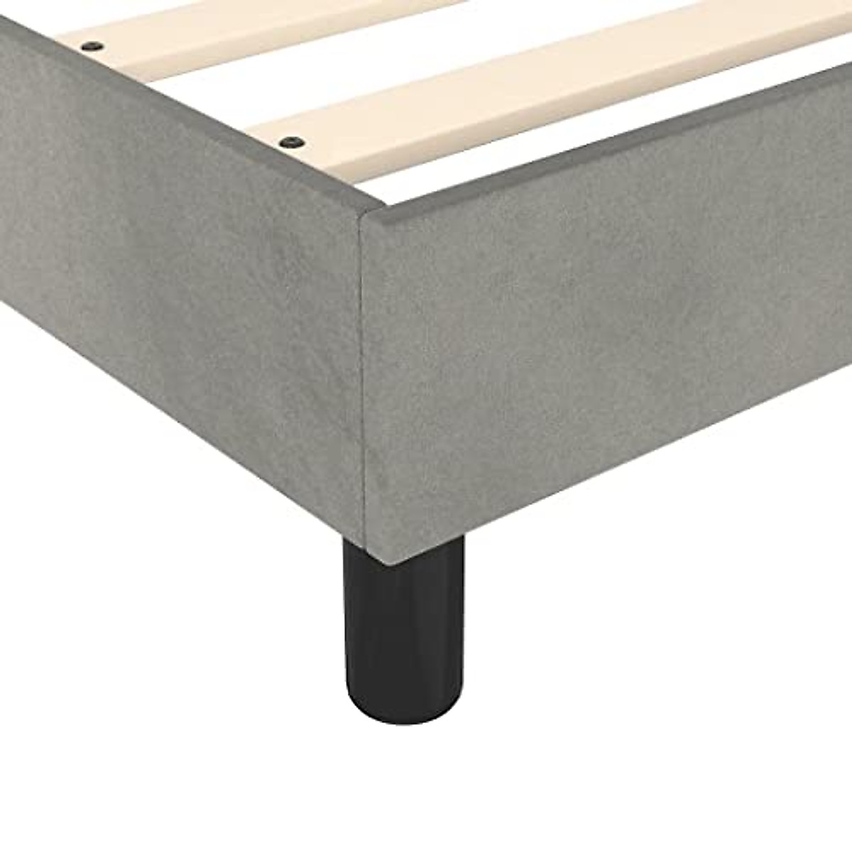 vidaXL Box Spring Bed with Mattress Home Bedroom Mattress Pad Single Bed Frame Base Foam Topper Furniture Light Gray 39.4"x79.9" Twin XL Velvet