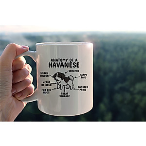 kunlisa Funny Havanese Mug Cup,Anatomy of a Havanese Ceramic Mug-11oz Coffee Milk Tea Mug Cup,Gifts For Dog Lovers Havanese Mom Dog Mom Women Men Teen Girls,Pet Lovers Coworkers Gifts