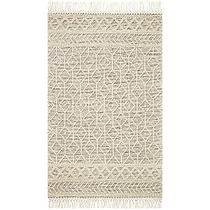Loloi II Noelle Collection NOE-02 White/Black 8'-0" x 10'-0" Area Rug