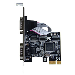SIIG Legacy and Beyond Series 2 Port (Dual) Serial / RS-232 PCIe Card with 16C550 UART