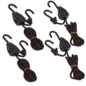 Acronde 4PCS 1/8" 6Ft Adjustable Heavy Duty Rope Hanger Ratchet Kayak and Canoe Bow and Stern Tie Downs Straps (6)