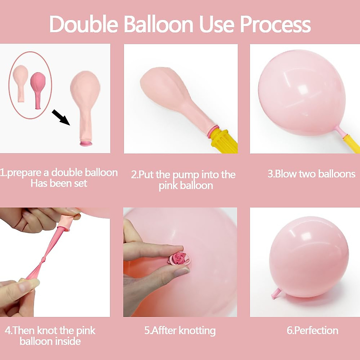 HIBAO Pink White Gold Balloon Garland Double Stuffed Pastel Baby Pink Cream Gold Balloon Arch Kit for Baby Bridal Shower Wedding Engagement Birthday Party Decoration