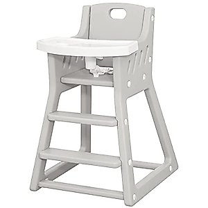Baby Highchair,Children's Dining Chair, Safe and Solid Shape Structure Design, with Telescopic Gear Adjustable Feeding Tray, Can be Directly Washed (Grey)
