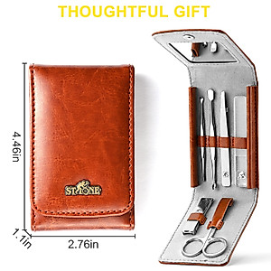 Nail Clippers Set Travel Nail Clippers Set of 4 Stainless Steel Nail Clippers Slant Edge Nail Cutter Ear Spoon Glass Nail File Manicure Kit Holiday Gift for Women Men