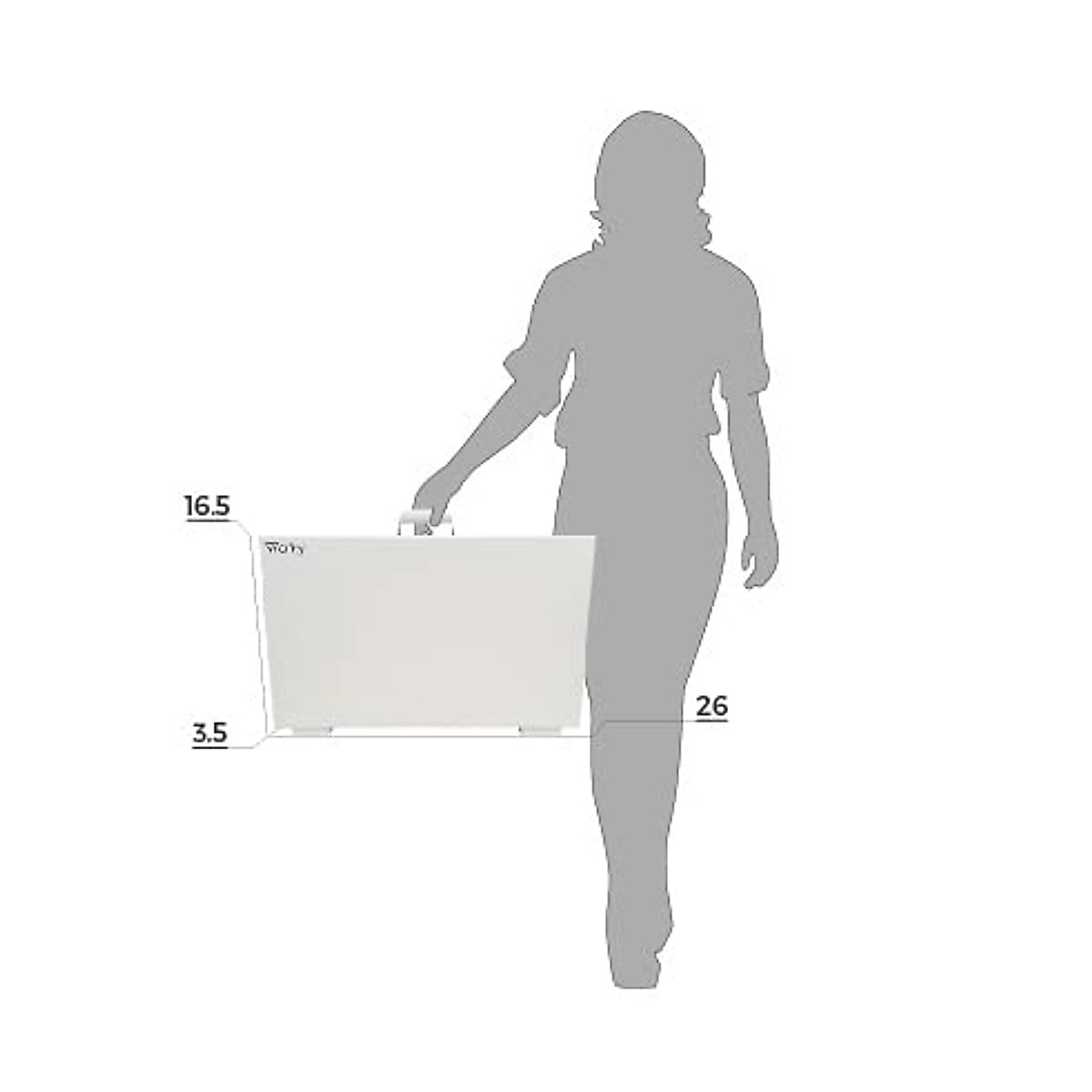 Worky 15-in-1 Home Office Portable Workstation Desk with Built-in Storage, 3.5" D x 26" W x 16.5" H, 14 Lbs, White