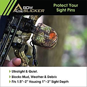Alpine Innovations Sight Slicker - Protect Your Bow Sight with The Sight Slicker. Easy to Put on and Remove. Perfect for Archery Hunts. (Stealth Shadow Large)