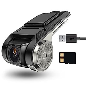 Hikity USB DVR On-Dash Camera - Loop Recording Dashcam with 32GB SD Card 24H Parking Mode Dash Camera for Cars Driving Recorder LDWS FCWS G-Sensor Dash Cam for Android Radio Stereo GPS DVD