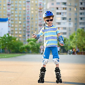 Kids Roller Skates for Boys and Girls, Women and Men, 4 Size Adjustable Adult Kids Roller Skates Outdoor Indoor, Patines para Niñas Niños with Light up Wheels Large Size
