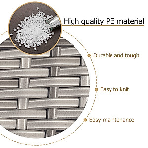 Andals 230 ft Patio Furniture Wicker Repair Kit Synthetic Rattan Material for Patio Chair Sets Replacement DIY Garden Patio Furniture Sofa Table (Black)