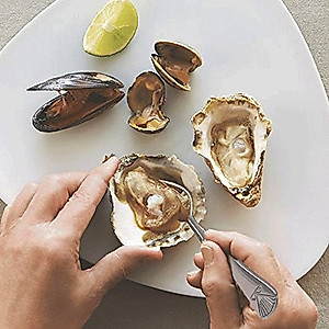 Specialty Oyster Forks Set of 6 Stainless steel 18 10 Center fork crafted into a knife