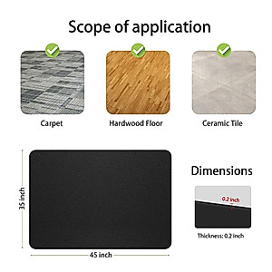 Chair Mat for Carpet, Tough and 1/5" Thick Office Chair Mat, 35" x 45" Anti-Slip Chair Mats for Carpeted or Hard Floors