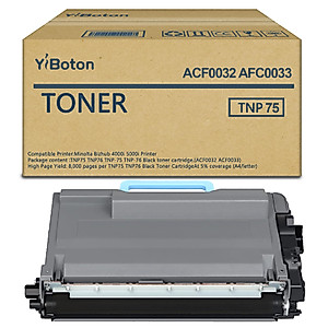 High Yield TNP75 TNP76 TNP-75 TNP-76 Black Toner Cartridge Compatible with Konica Minolta Toner Cartridge for Konica Bizhub 4000i 5000i Printer (ACF0032 AFC0033)
