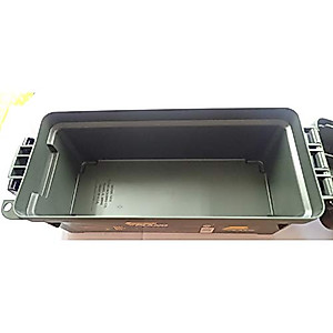 Plano Shot Shell Box, OD Green, Lockable Ammunition Storage Box with Heavy-Duty Carry Handle, Small Plastic Ammo Storage, Water-Resistant Protection, Holds 4 Boxes of Ammo