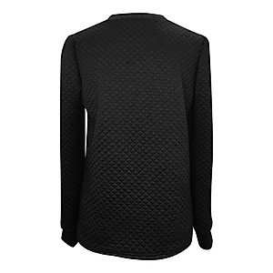 Sudadera Mujer Otoño/Invierno Soild Color Sweatshirts for Women 2023 Baggy Round Neck Pullover Tops Long Sleeve Mature Swing Blouse Top for Legging Black