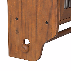 Mid Century Modern Wall Cabinet With Glass Doors, Mounted Glass Cabinet, Medicine Cabinet, Spice Cabinet, Farmhouse Wall Storage Cabinet With Adjustable Shelves and Towel Rack for Bathroom, Kitchen