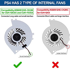 YEECHUN PS4 CPU Cooling Fan Replacement for Sony Playstation4 CUH-10XXA and CUH-11XXA KSB0912HE-CK2M 500GB(with Screwdrivers T8+T10,Thermal Paste,Spatula)