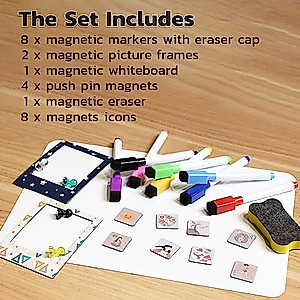 HOMiDEK Dry Erase Magnetic Whiteboard, Refrigerator Magnet Sheet, Small Fridge White Board with Markers and Eraser - 20 x 13 Inches