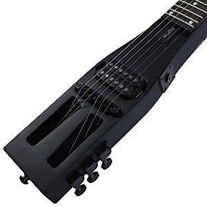 Anygig Electric Guitar Practice Portable Travel 82CM 1.6KG Black Matte 25.5" Full Scale with Gigbag Right Handed