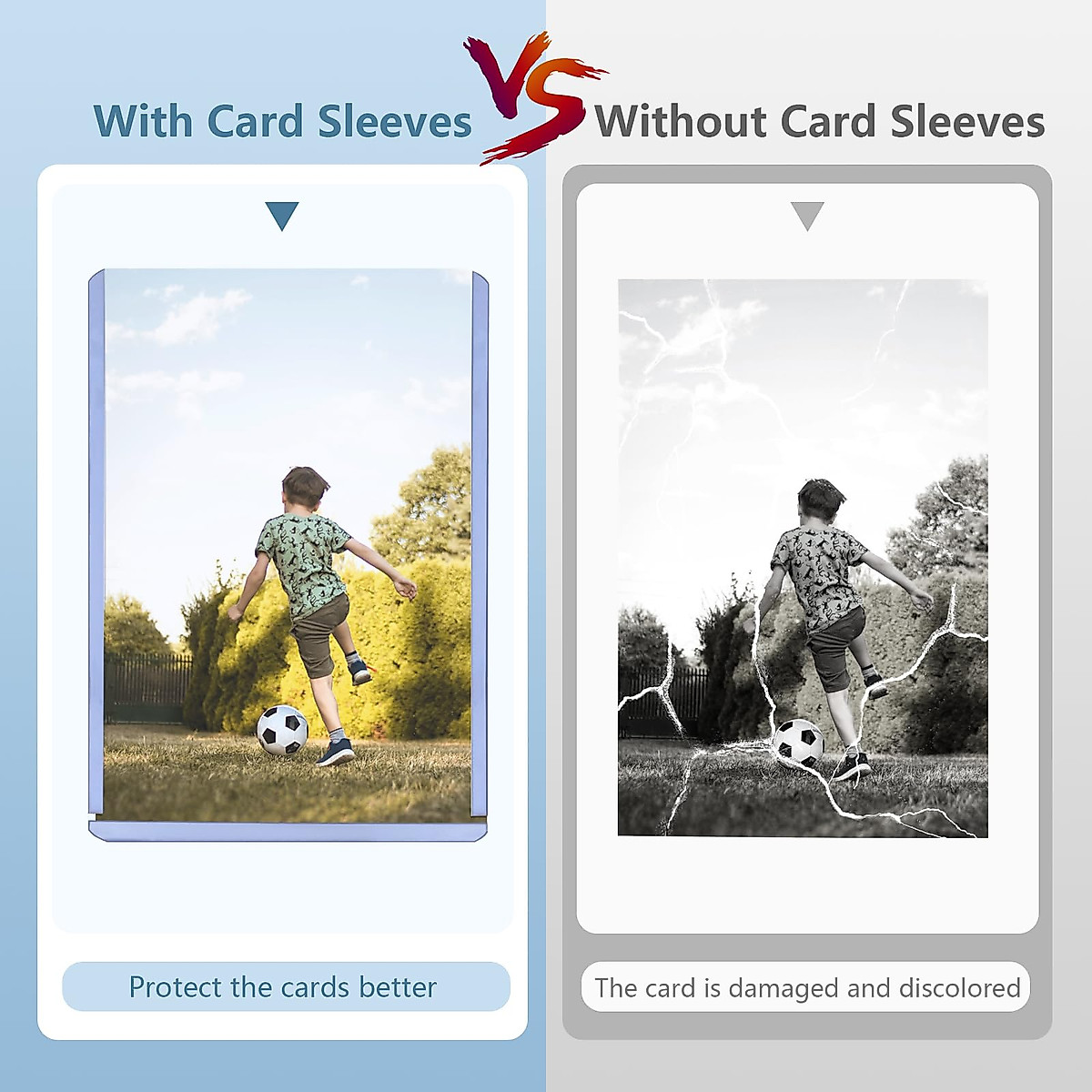 Vmiapxo 100 Pcs 3" x 4" Hard Plastic Card Sleeves, for Cards Waterproof Collector Card Sleeves Plastic Card Holder Protectors for Trading Cards Game Cards Sports Baseball Card