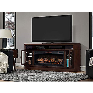 ClassicFlame Deerfield Freestanding Cabinet & 42" Linear Firebox - Antique Brown Cherry, 42MMS90151-PC84 & 42II042FGT