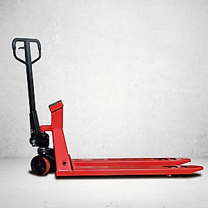 JIN YANG HU Scale Pallet Jack 5500lbs Load Capacity Manual Pallet Truck Jack with Weight Scale Hydraulic Jack Stacker with Printing Function(48" X27" Forks)