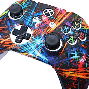 RALAN Controller Skin for Xbox One, Anti-Slip Silicone Controller Cover Protector Case Compatible for Xbox 1 Wireless/Wired Gamepad Joystick with 4 Thumb Grips Caps and Black Pro Thumb Grip x 8