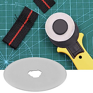 45mm Round Knife Blade Replacement Kit, SKS -7 Material, 6 Layers Fabric Cutting, Suitable for Paper, Fabric, Leather, Rotating Blade for Efficient Cutting