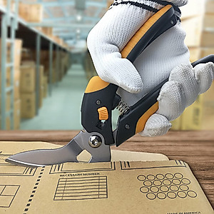 stedi 9-Inch Scissor Heavy Duty, All Purpose Scissors, Cardboard and Carpet Shears, TPR Handle, Extremely Sharp Blades with Finely Serrated -Easy Cutting Thick Paper, Leather, Sewing Fabric