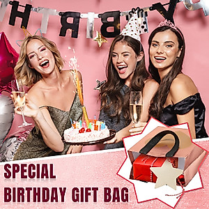 24 Pcs Christmas Heart Gift Bags with Shiny Gold Heart Print Non Woven Reusable Gift Bags for Wedding Bridesmaid Birthdays Bridal Showers Engagements Anniversaries 8 x 4 x 10 Inch (Rose Gold, Gold)