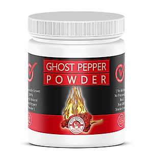 Ghost Pepper Powder (Bhut Jolokia Chili) - 16 oz/454 gm, 100% Pure, Smoked, Hottest & Spicy Chili Powder, Add Unique, Delicious, Complex and Smoky Flavor to Your Favourite Dishes