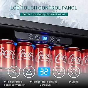 Kalamera Beverage Refrigerator, 24 inch Under Counter Beverage Cooler for 154 Cans w/ 32-41℉ Temperature Range, Beer Fridge with Stainless Steel Door