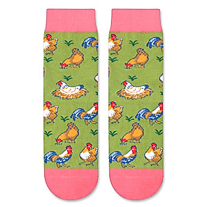 Zmart Kids Funny Socks Fun Socks girls Chicken Socks Teens, Cute Chicken Lover Gifts Animal Children 7-10 Years